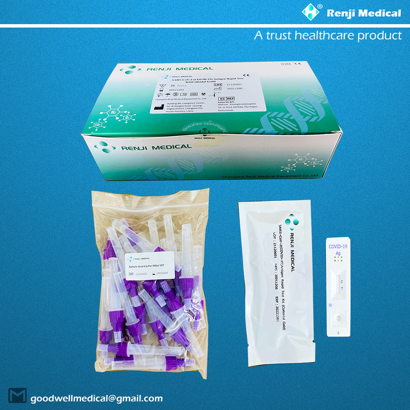 Kit Uji Swab Hidung Antigen COVID-19 (Emas Koloid) Ditandai CE untuk ...