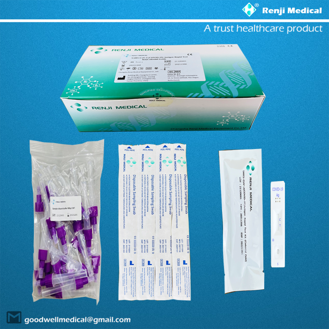 Kit Uji Swab Hidung Antigen COVID-19 (Emas Koloid) Ditandai CE untuk ...
