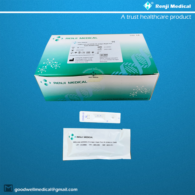 Kit Uji Swab Hidung Antigen COVID-19 (Emas Koloid) Ditandai CE untuk ...